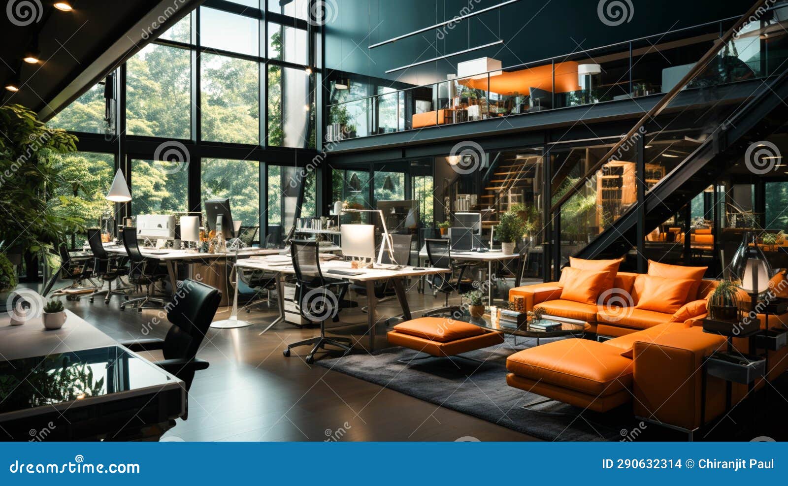 A Modern Office Space with Ergonomic Desks Stock Photo - Image of ...