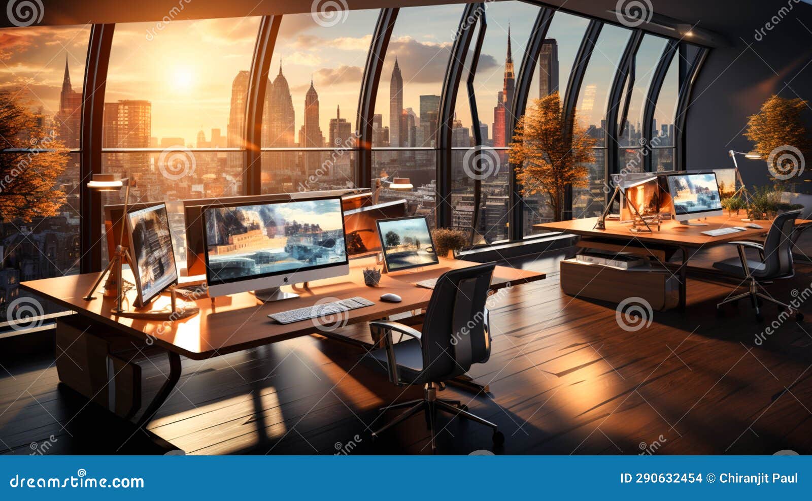 A Modern Office Space with Ergonomic Desks Stock Photo - Image of ...