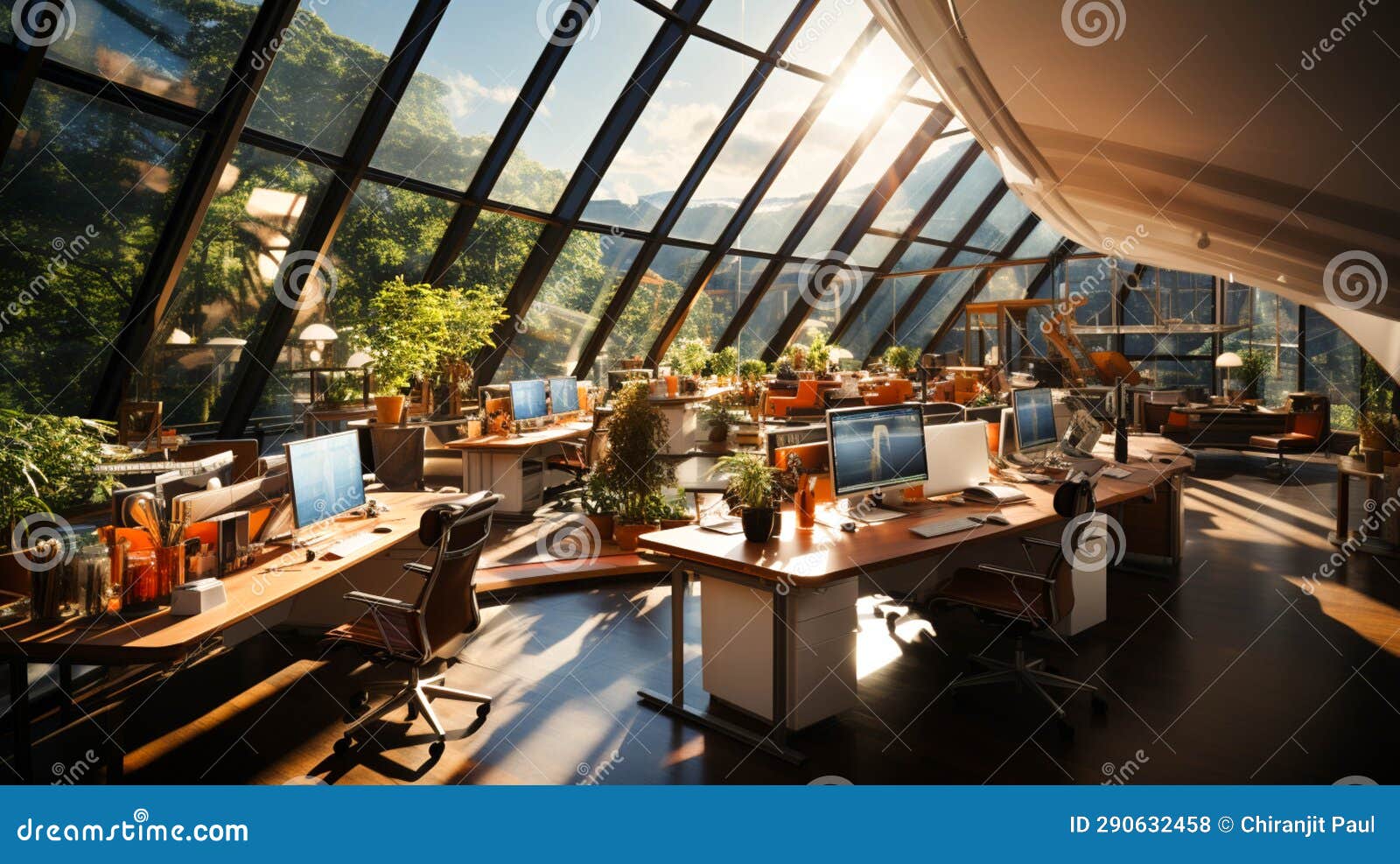 A Modern Office Space with Ergonomic Desks Stock Photo - Image of ...