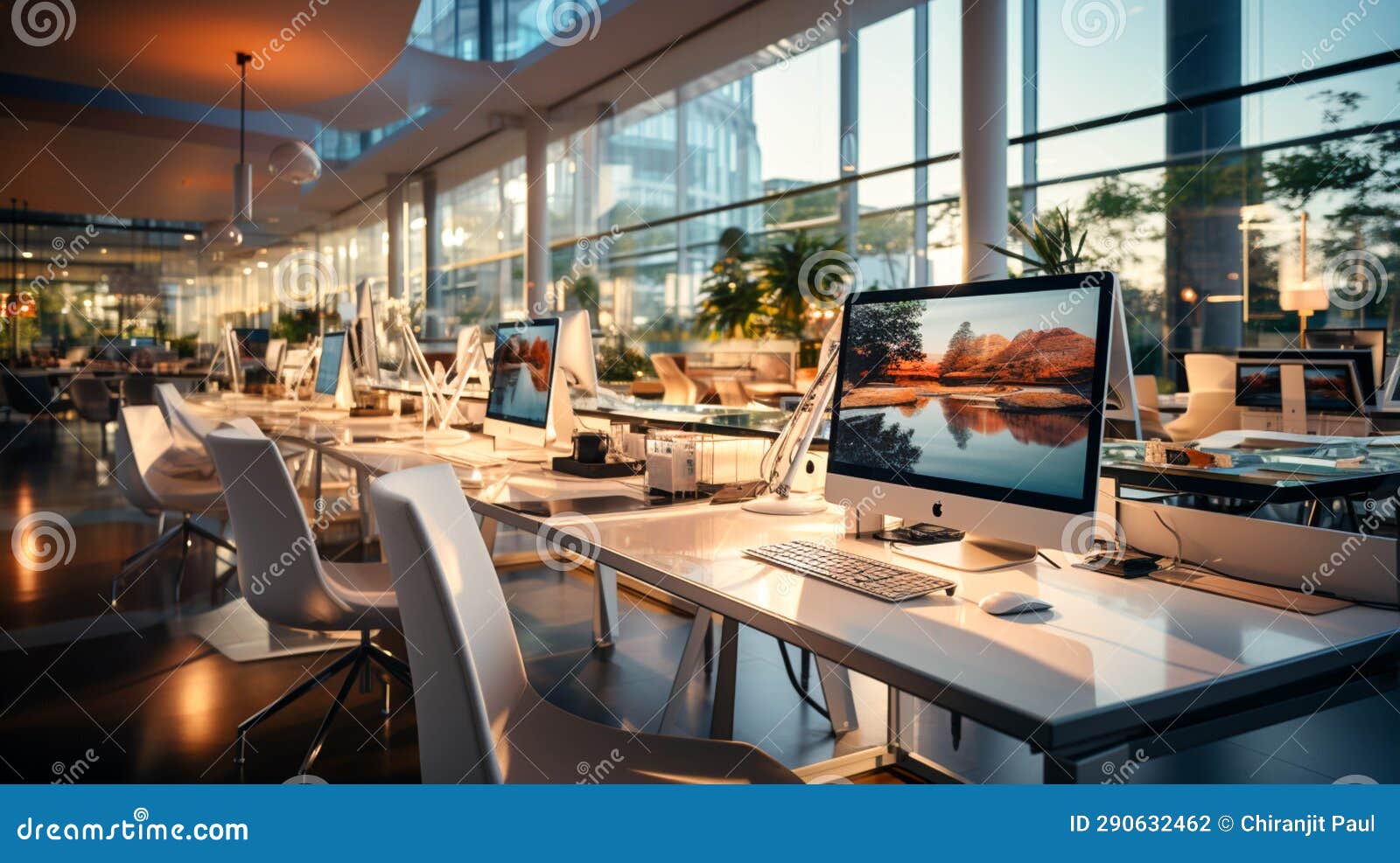 A Modern Office Space with Ergonomic Desks Stock Photo - Image of ...