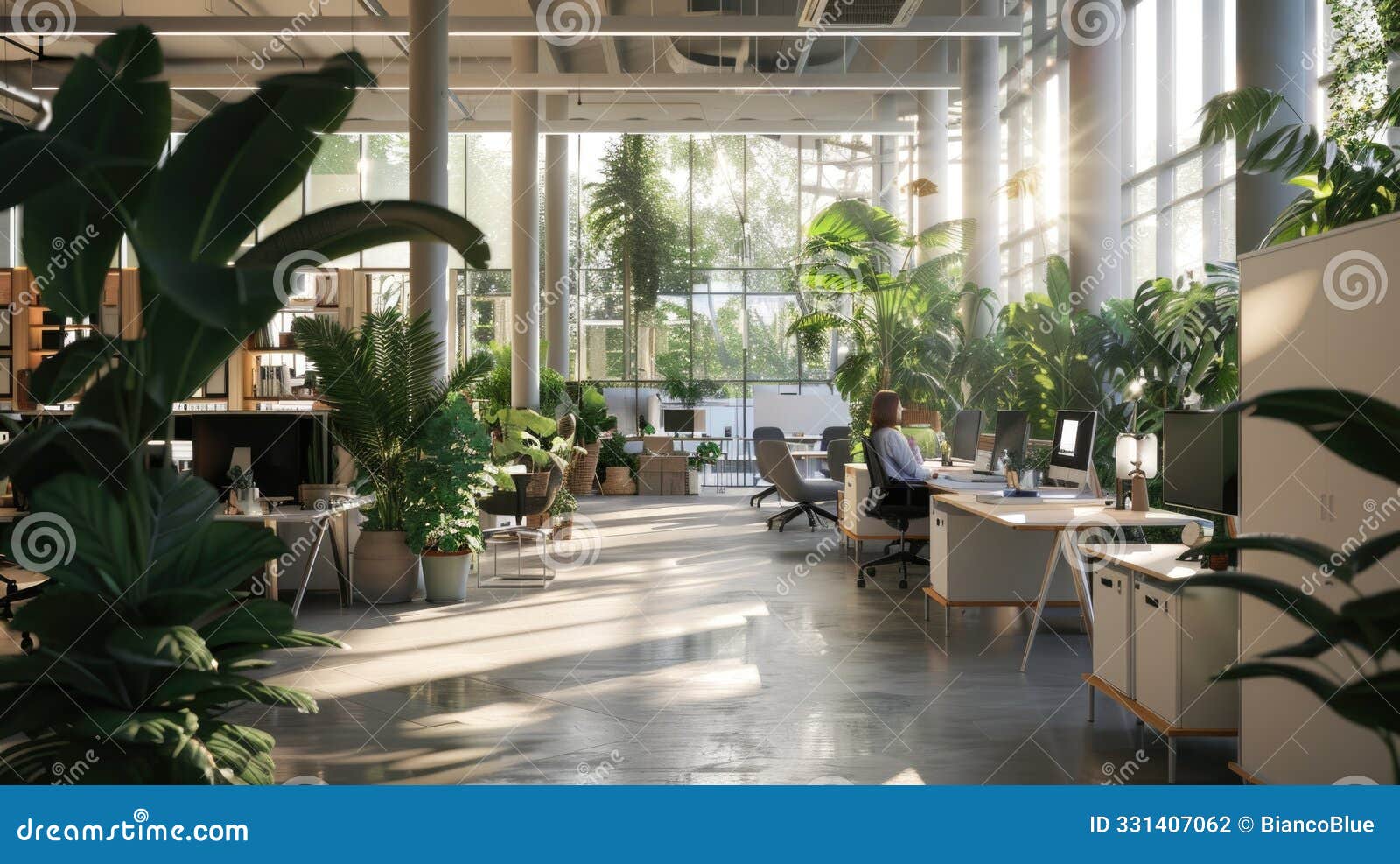 Humans and AI Collaborating in Modern Office Space AIG60 Stock Photo ...