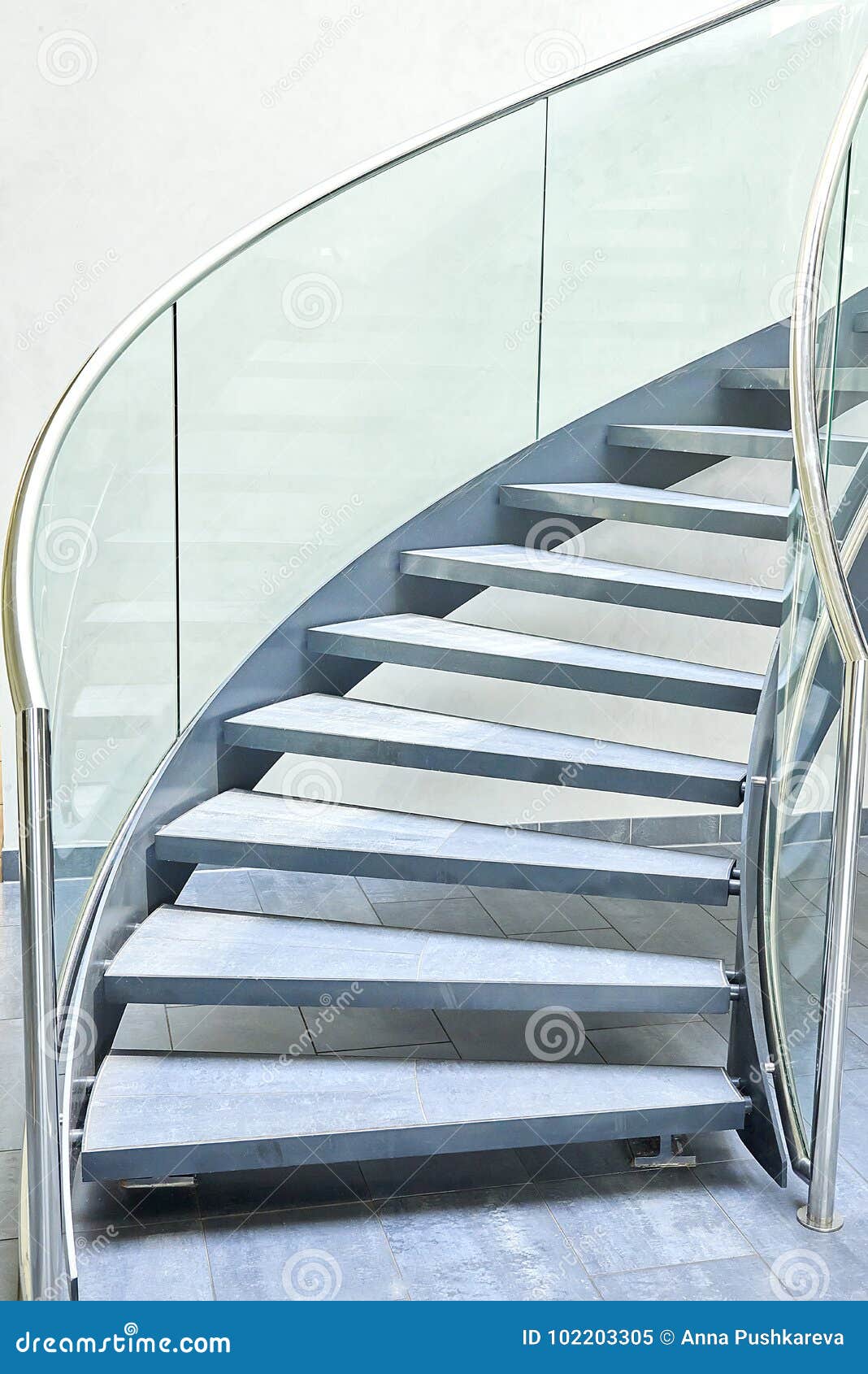 Modern Office Spiral Staircase Vertical Stock Image - Image of designer ...