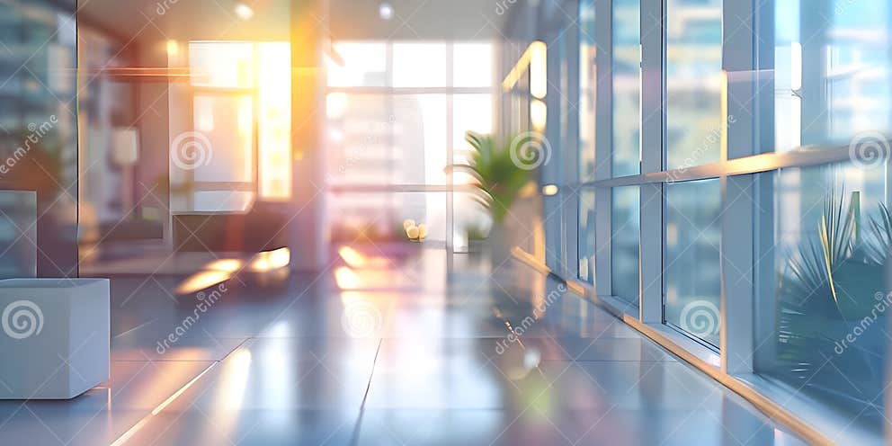 Modern Office with Sunlit View: a Bright and Productive Workspace Stock ...