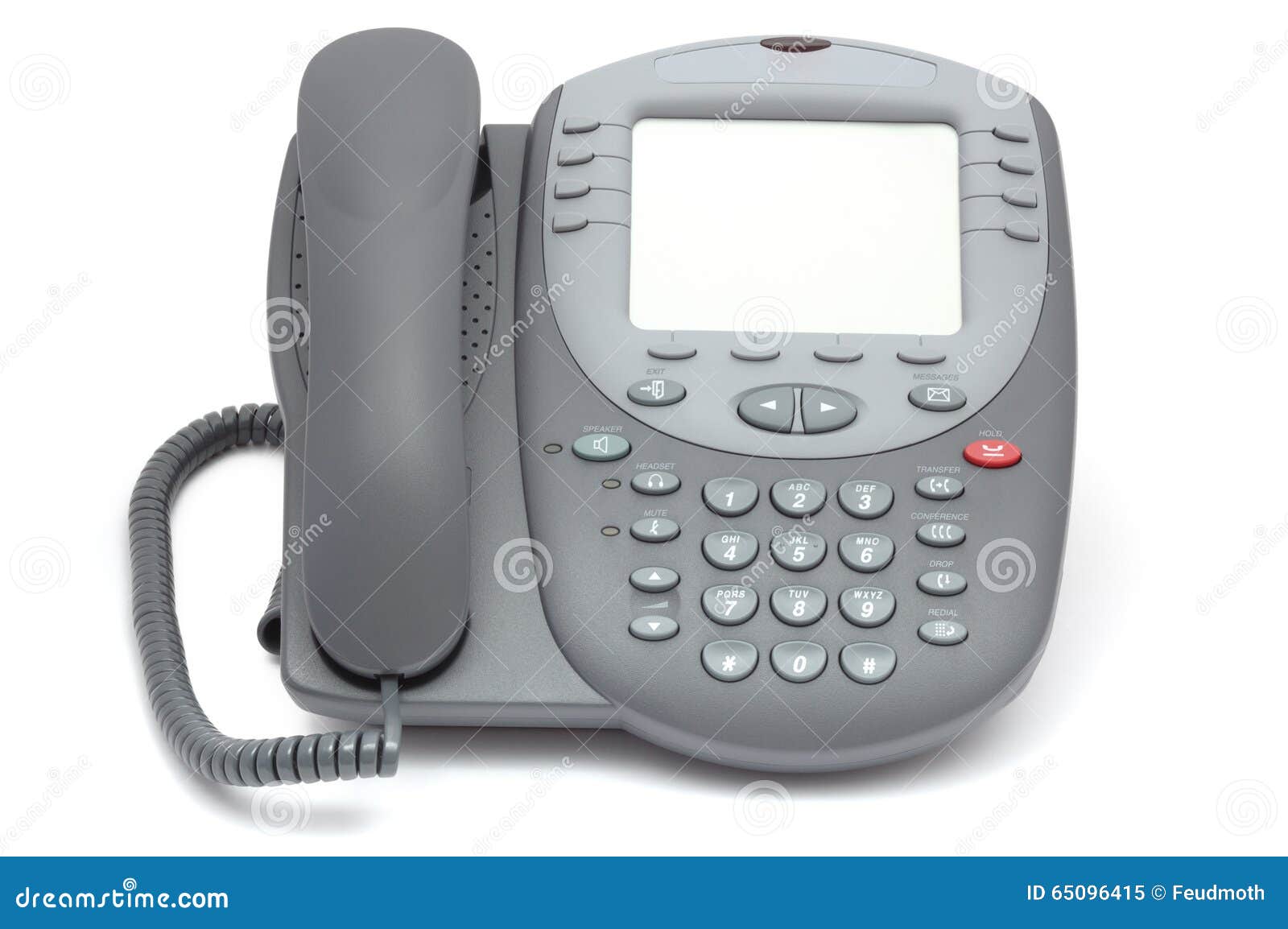 Modern Office System Phone with Large LCD Screen. Isolated on White ...