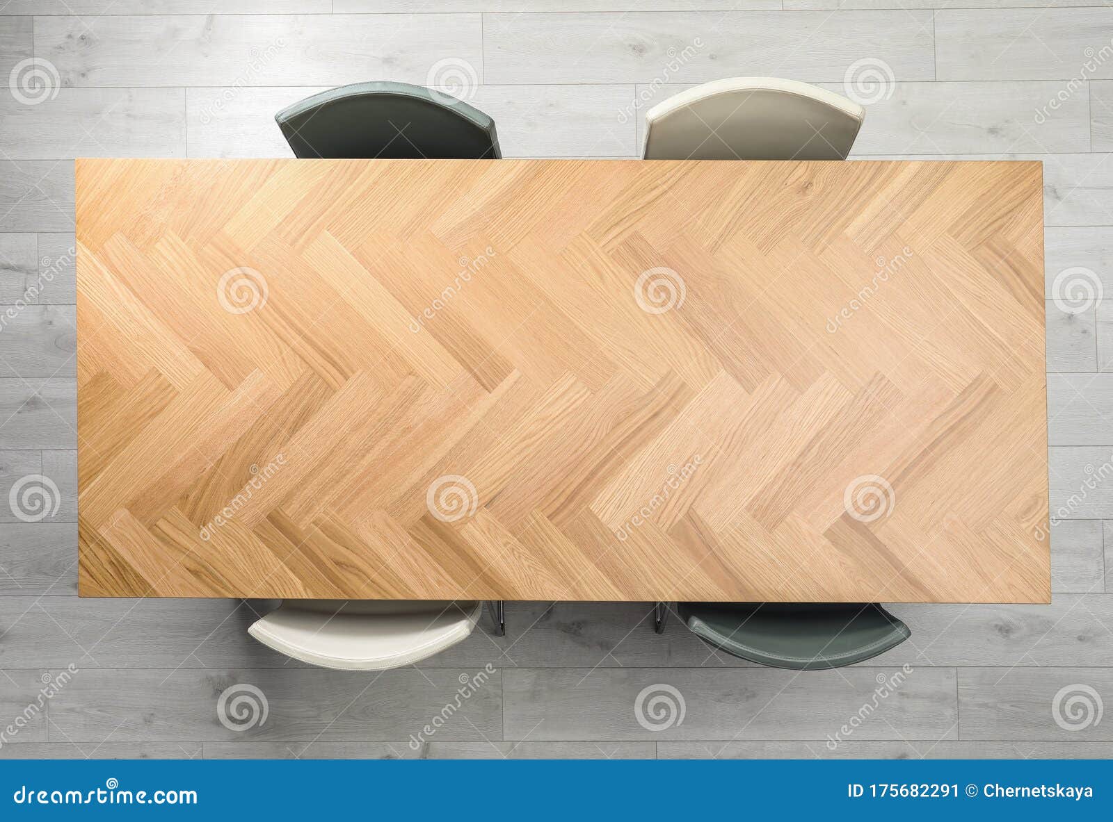 Modern Office Table with Chairs Stock Image - Image of overhead ...