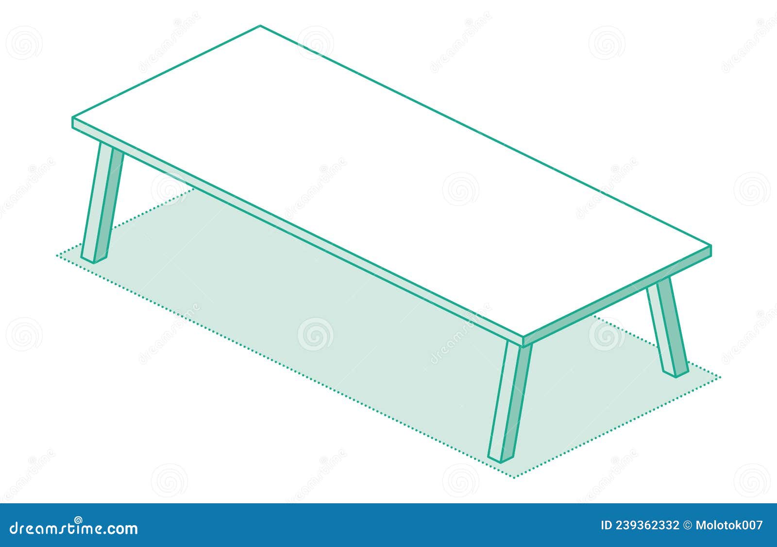 Modern Office Table with Four Legs. Empty Desk Stock Vector ...