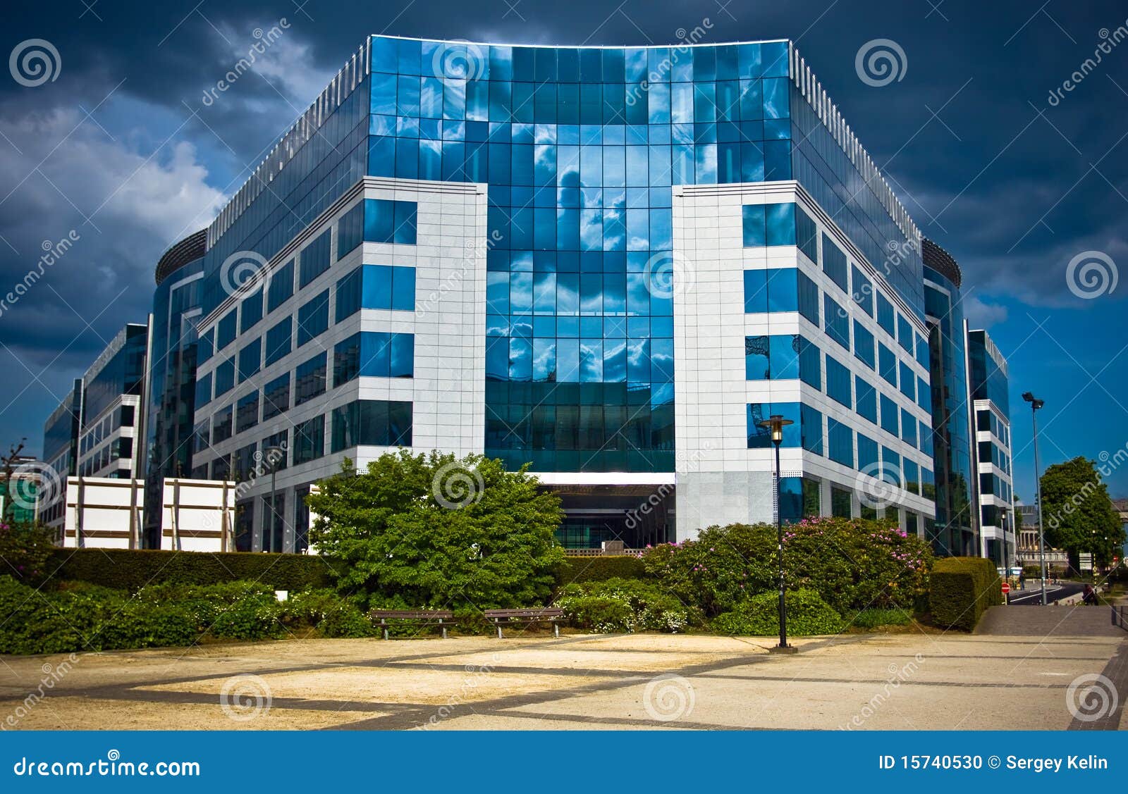 A Modern Office Tower in Brussels Stock Photo - Image of exterior ...