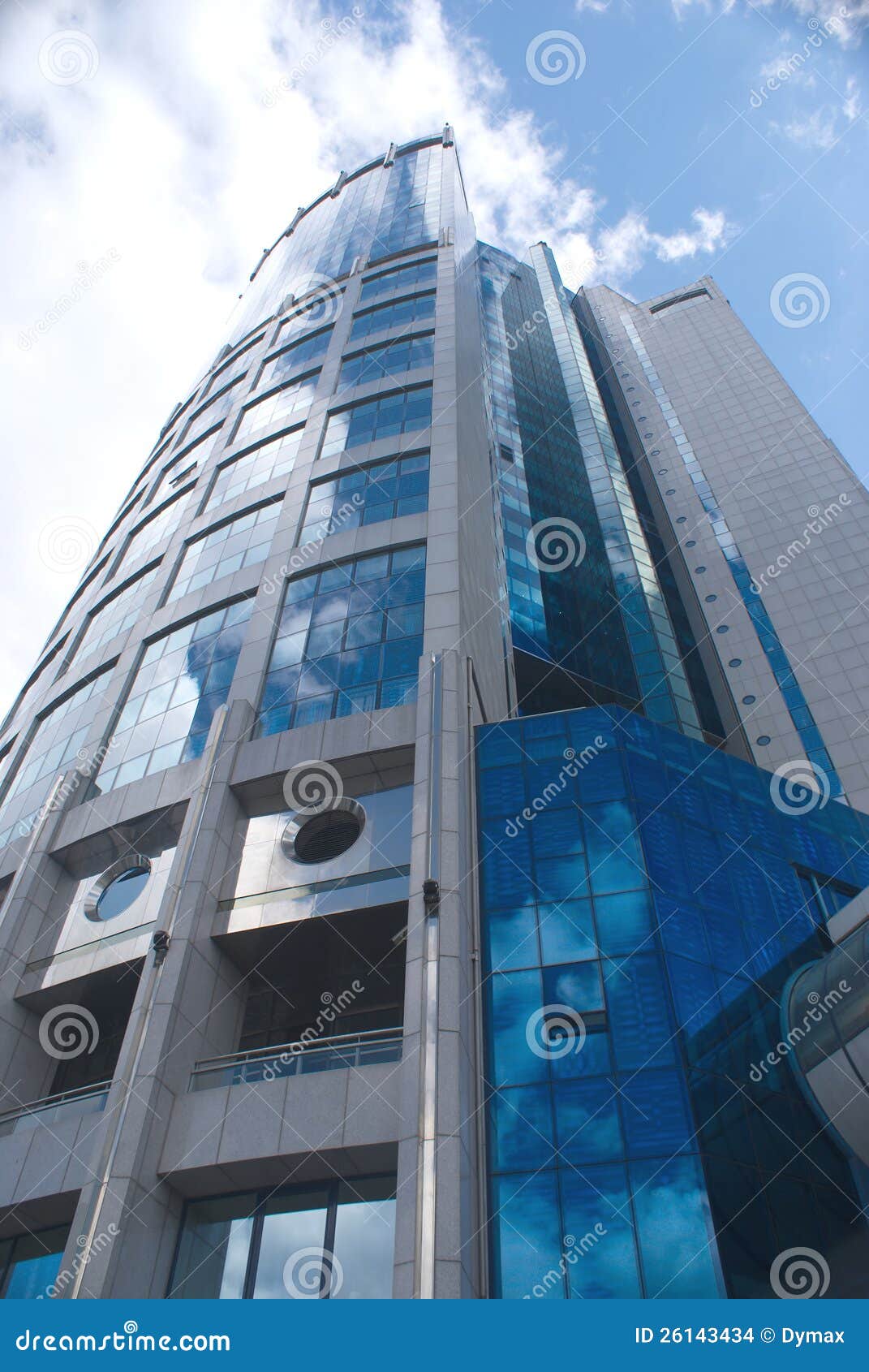 Modern Office Tower Building Bottom Up View Stock Photo - Image of ...