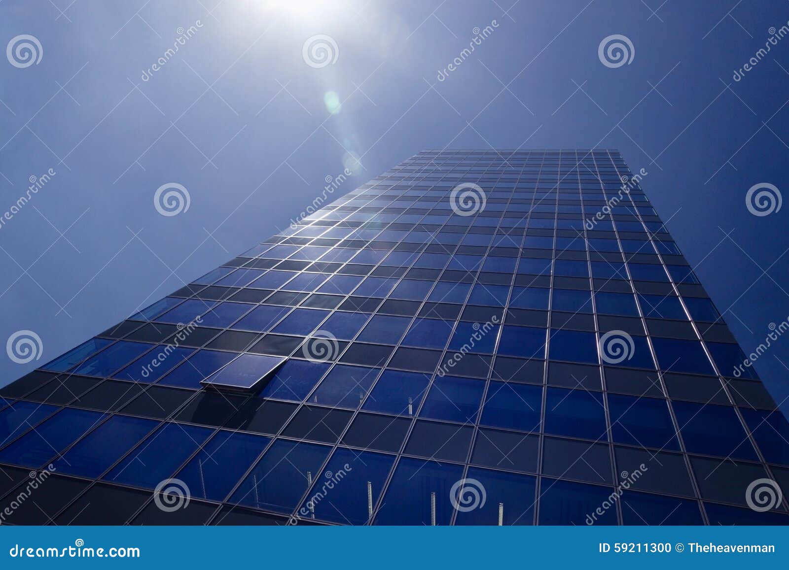Modern Office Tower with Opened Window Stock Photo - Image of grid ...