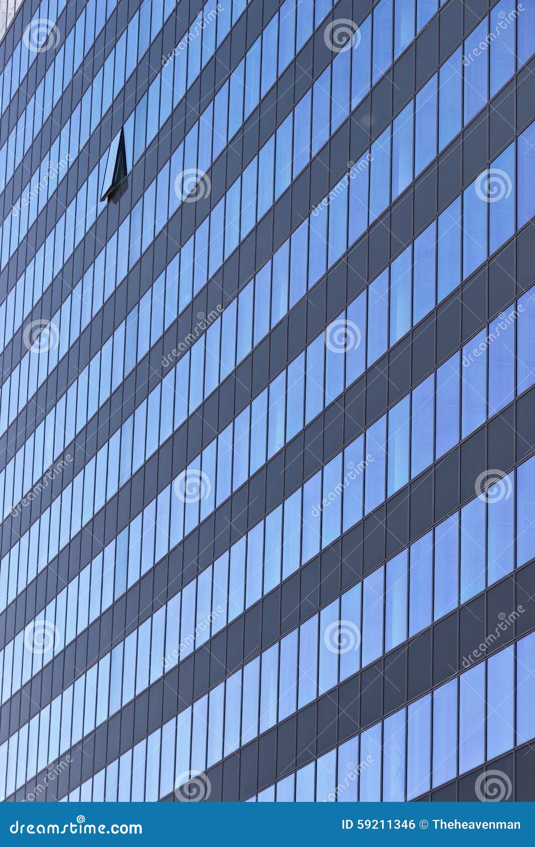 Modern Office Tower with Opened Window Stock Photo - Image of built ...