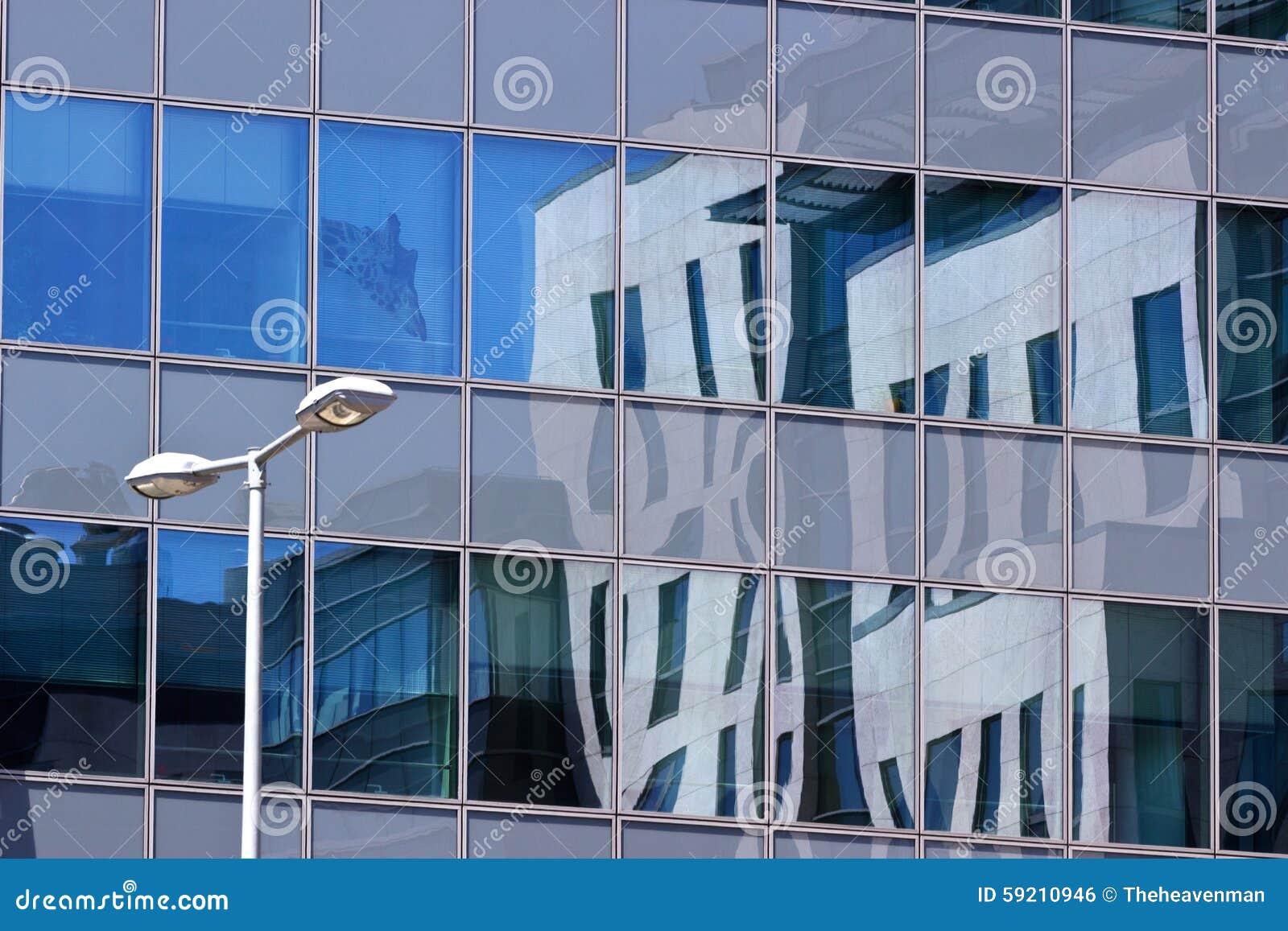 Modern Office Tower Window with Reflection Stock Photo - Image of ...