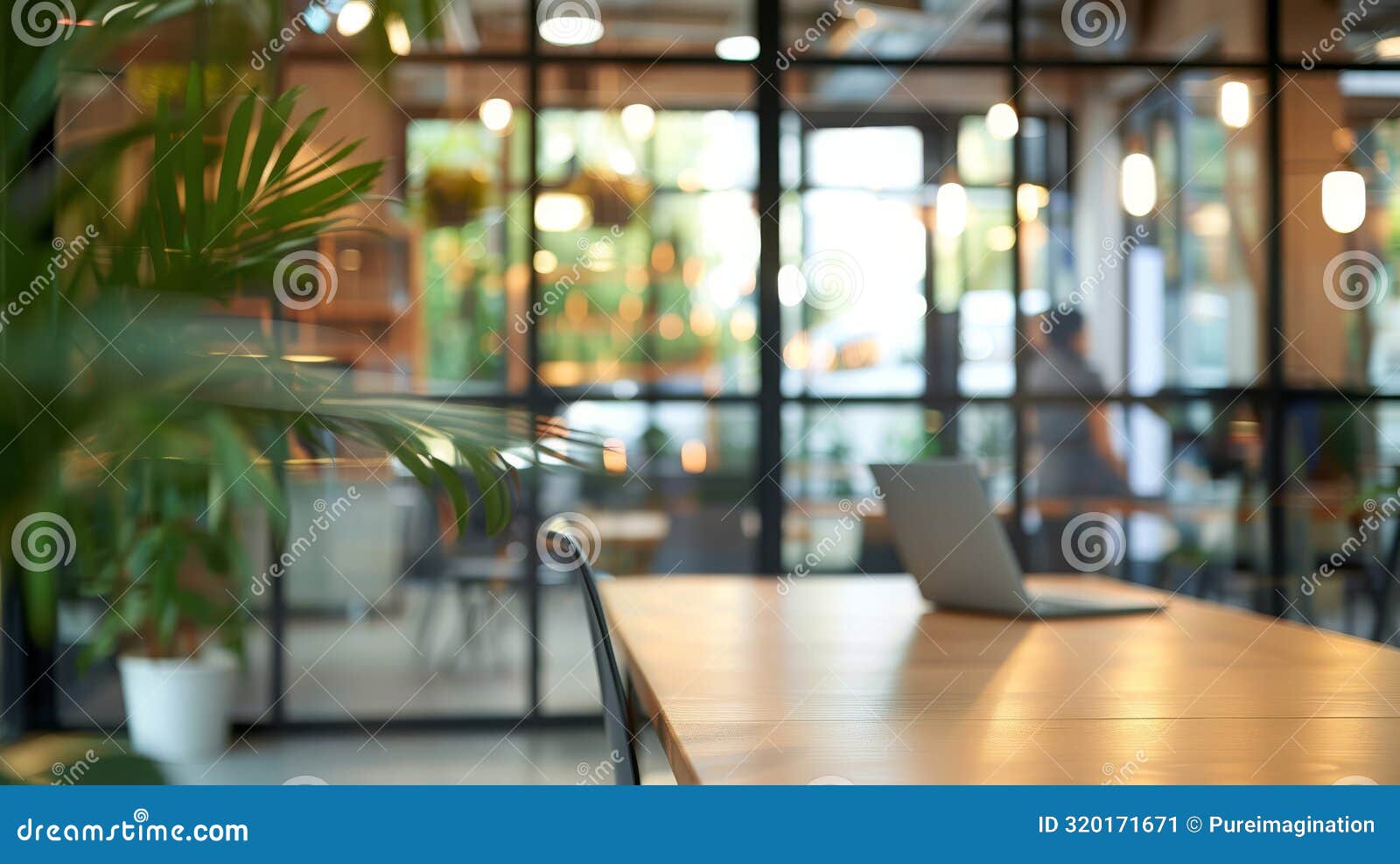 Modern Office Visible through Clear Glass Partitions Stock Illustration ...
