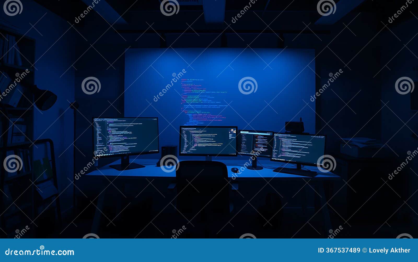 Office Workstations Divided Into Sectors With Ethernet Cables Stock ...