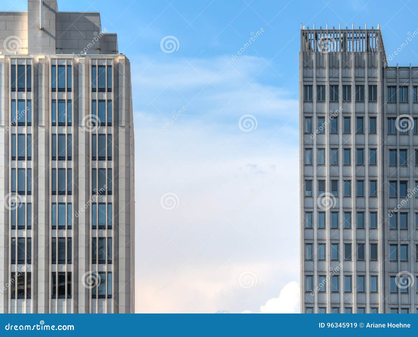 Modern Offices at High-rise Buildings Stock Image - Image of blue ...