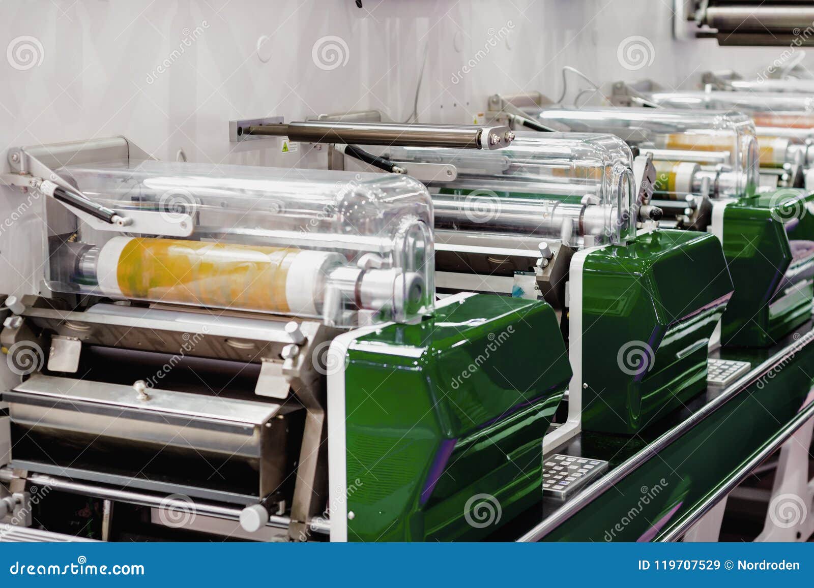 Modern Offset Printing Machine. Stock Image - Image of cmyk, printshop ...