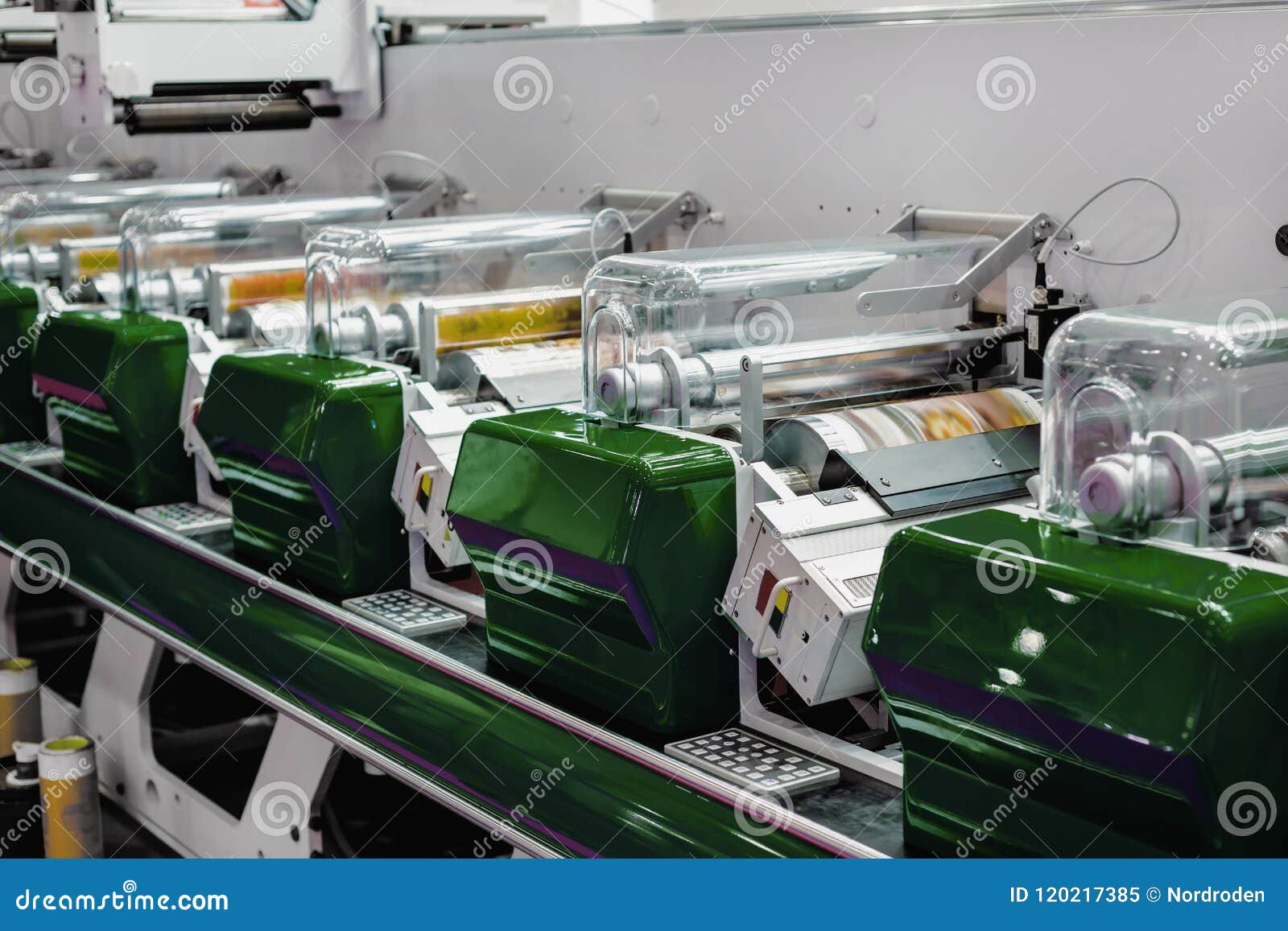 Modern Offset Printing Machine. Stock Image - Image of factory, rolled ...