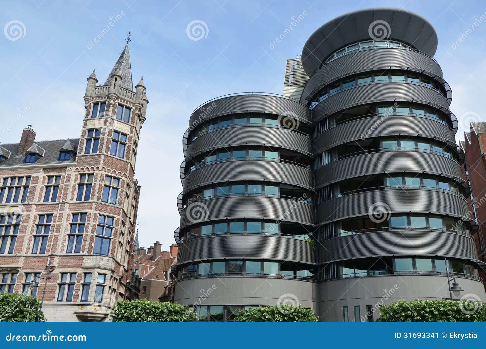 Modern and Old Architecture, Antwerpen Stock Image - Image of detail ...