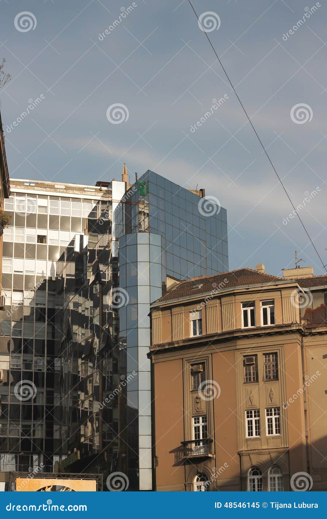 Modern and Old Architecture in Belgrade Stock Image - Image of ...