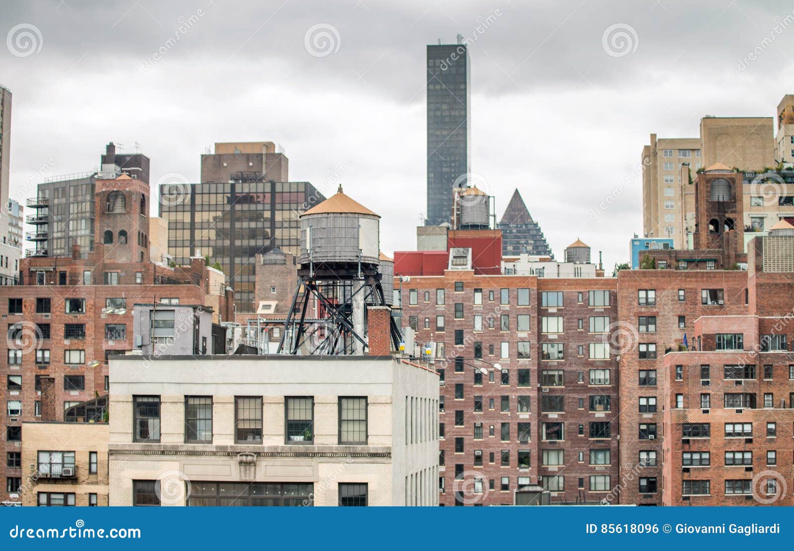 Modern and Old Buildings of New York As Seen from Rooftop Stock Photo ...
