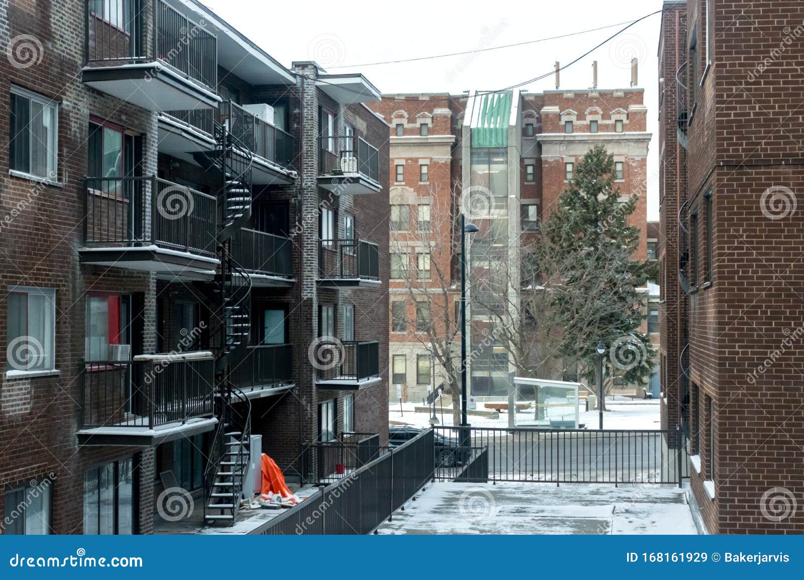 Modern and Old Condo Buildings in Montreal Stock Image - Image of ...