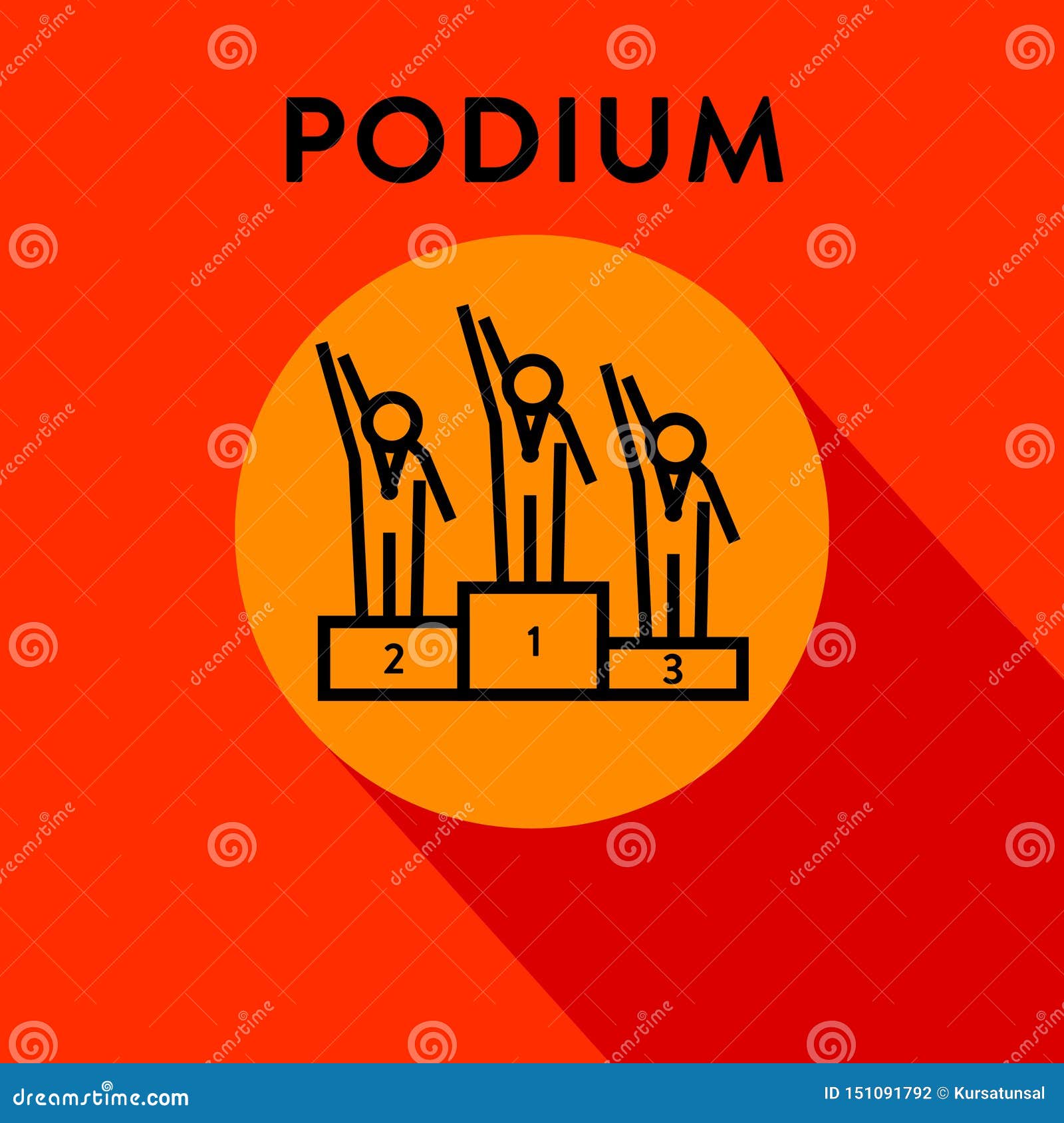 Modern Olympic Medal Poidum Linear Vector Icon Style Stock Illustration ...