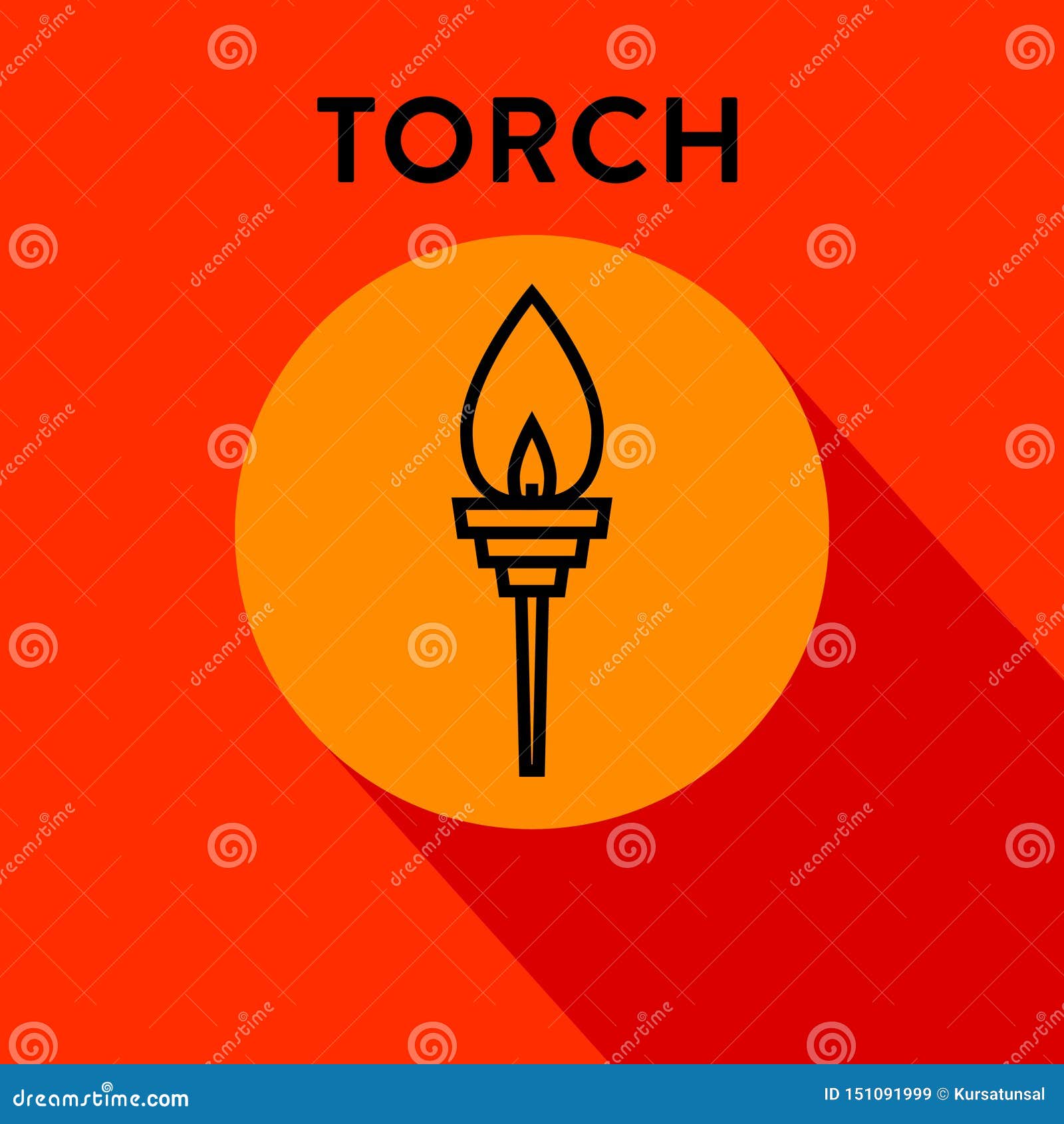 Modern Olympic Torch Linear Vector Icon Style Stock Illustration ...