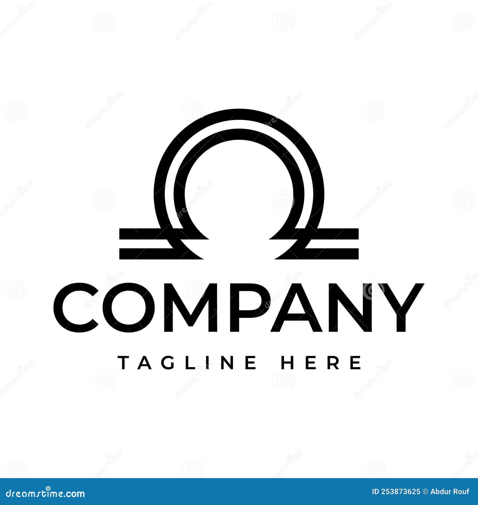 Modern omega logo design stock vector. Illustration of monogram - 253873625