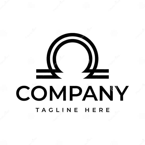 Modern omega logo design stock vector. Illustration of monogram - 253873625