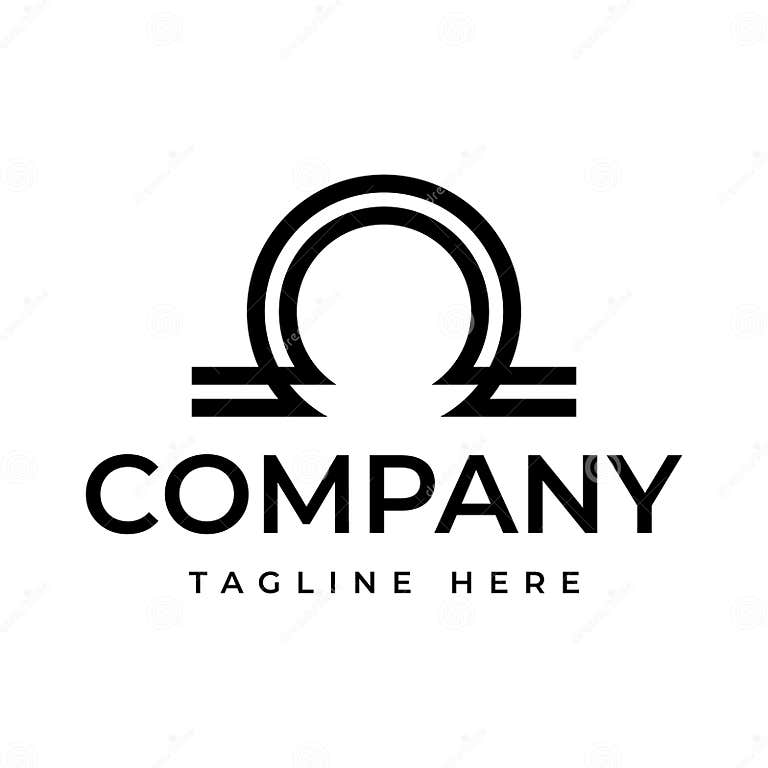 Modern omega logo design stock vector. Illustration of monogram - 253873625