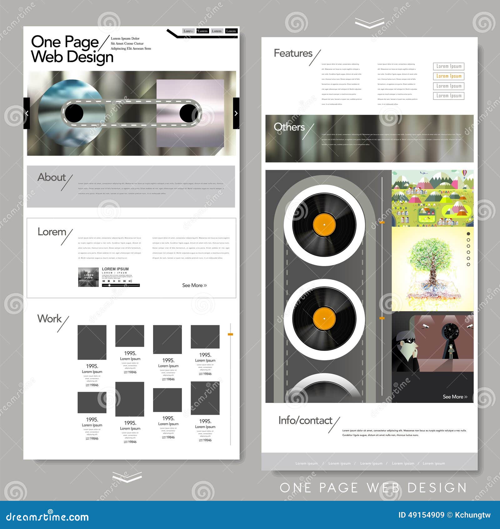 Modern One Page Website Design Stock Vector - Illustration of branding ...