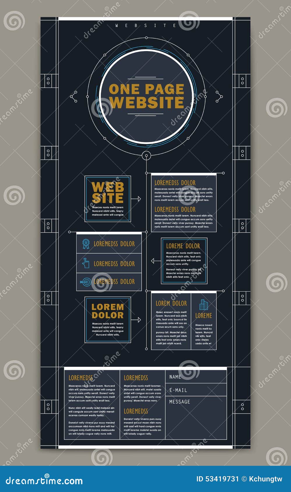 Modern One Page Website Template Design Stock Illustration ...