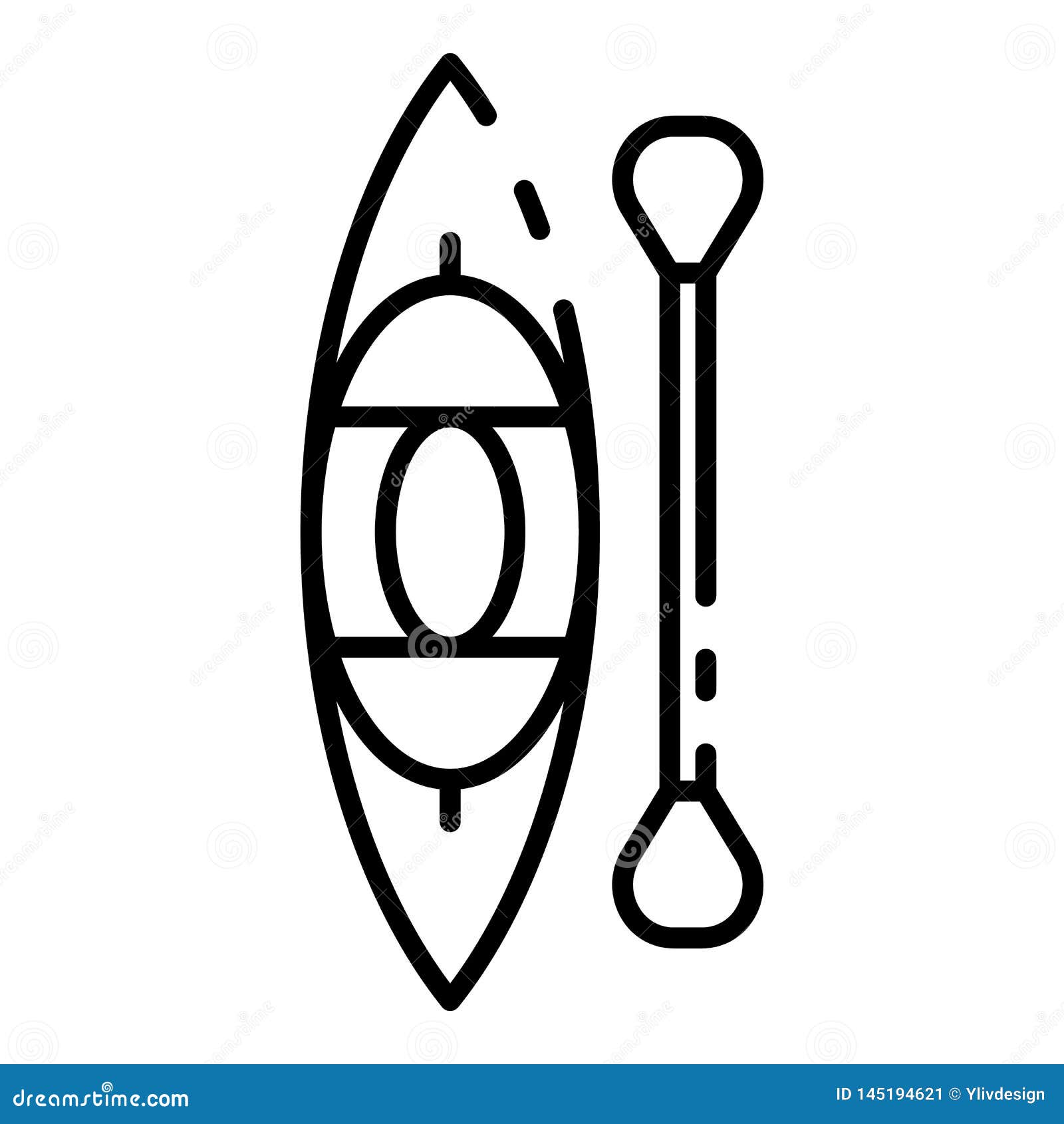 Modern One Place Kayak Icon, Outline Style Stock Vector - Illustration ...