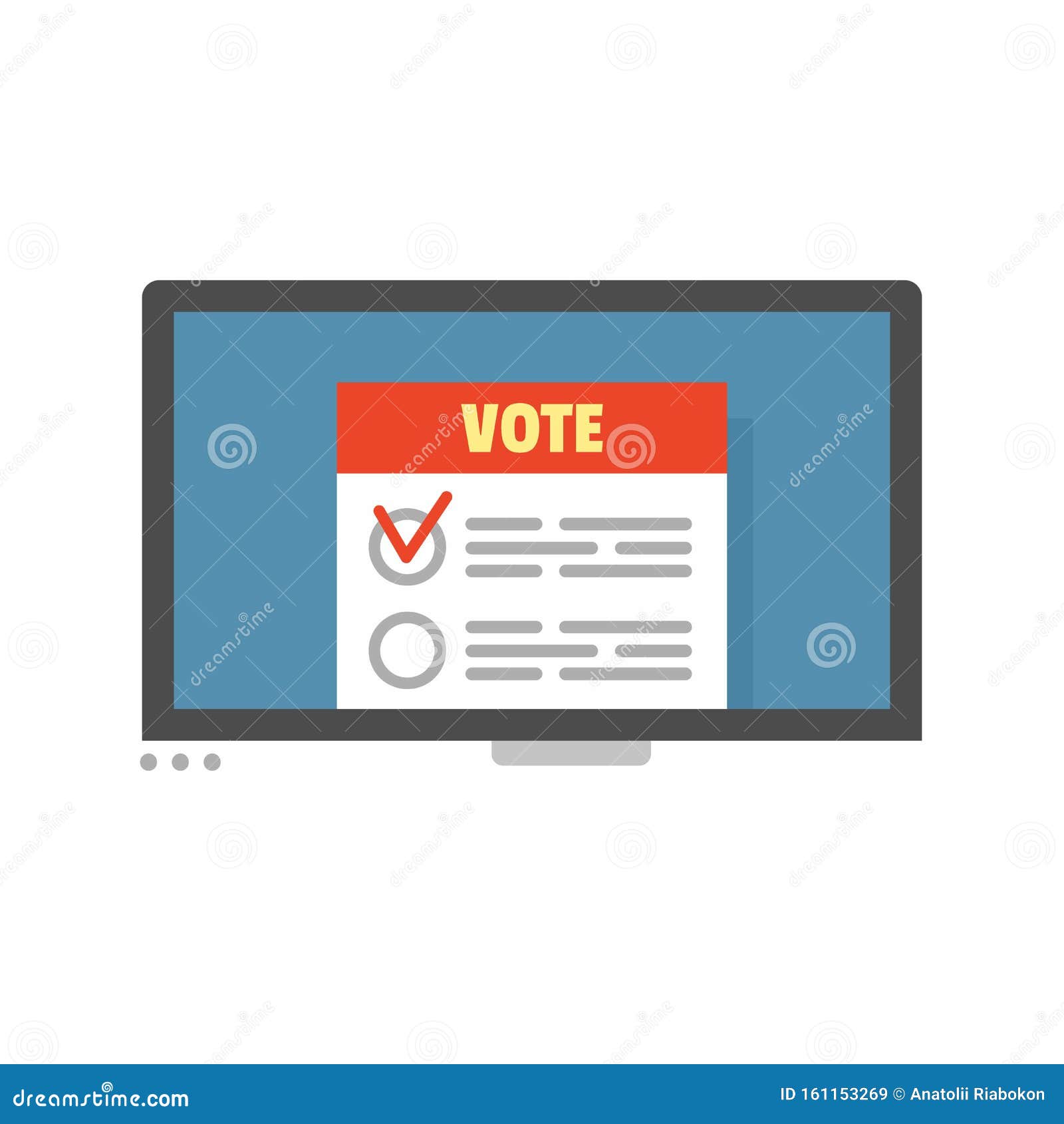 Modern Online Vote Icon, Flat Style Stock Vector - Illustration of ...