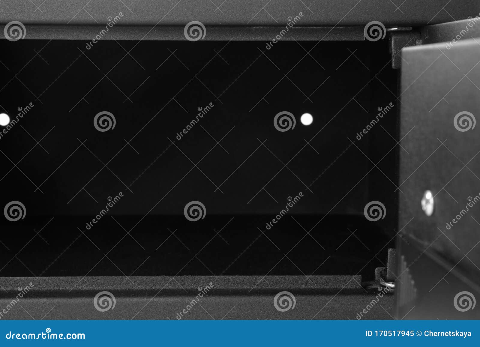 Modern Open Empty Black Steel Safe, Closeup Stock Image - Image of ...