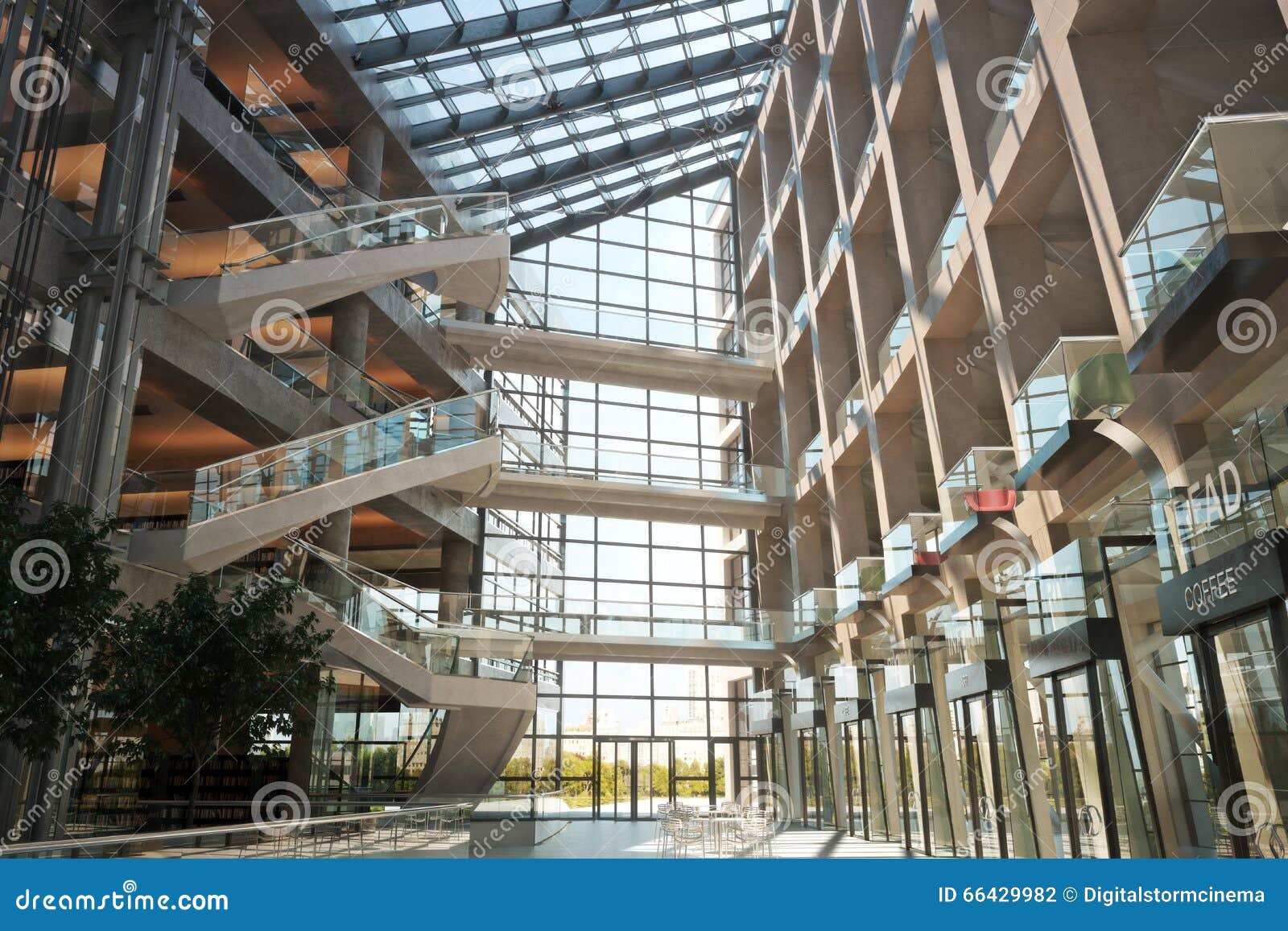 Modern Open Floor Shopping Mall Concept. Stock Illustration ...