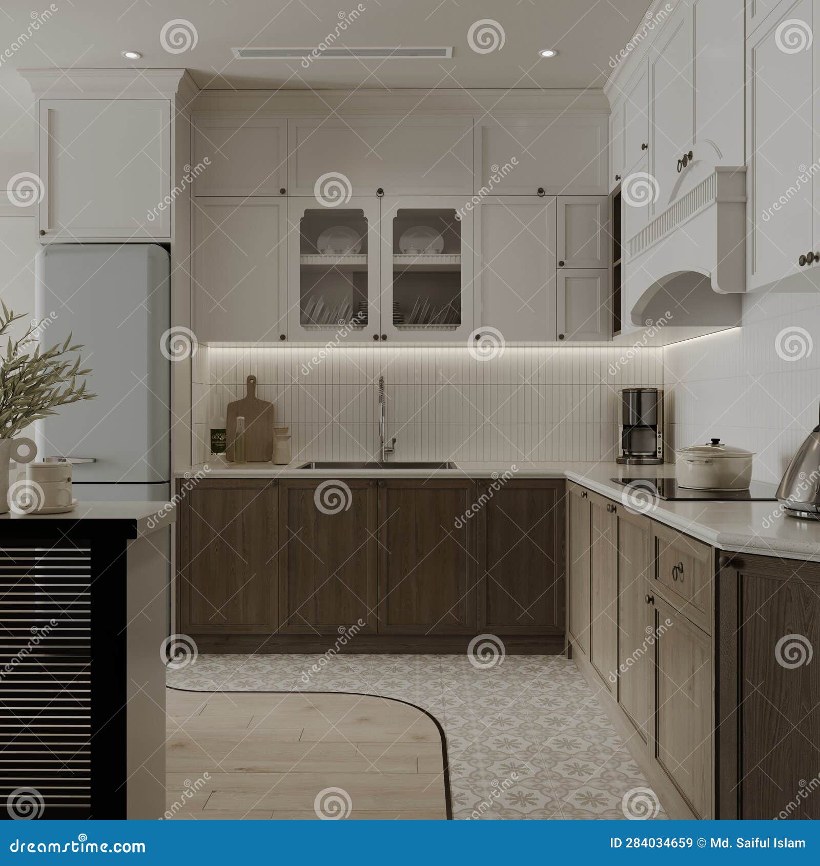 Modern Open Kitchen for a Studio Apartment Interior Design, Luxury Home ...