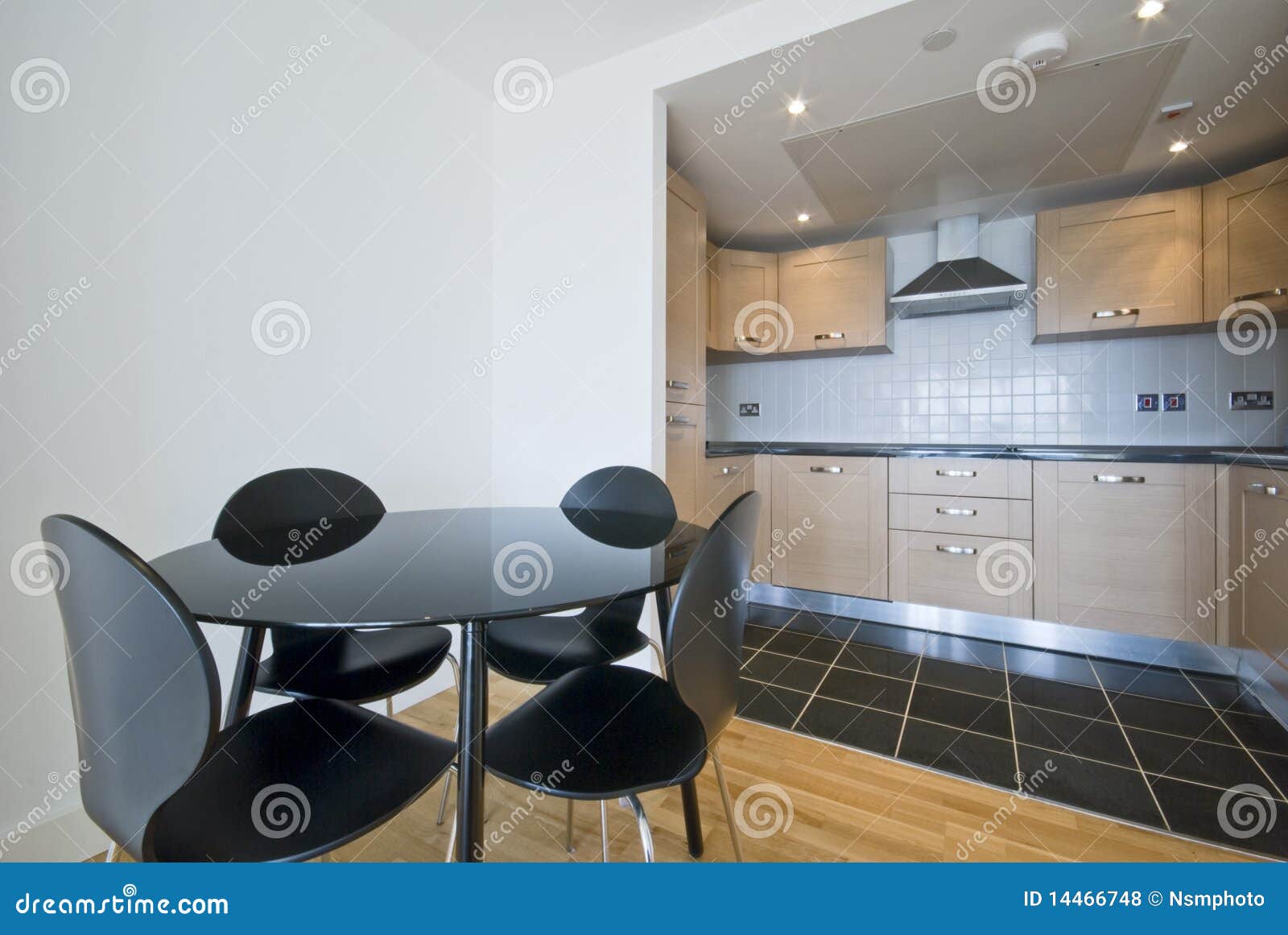 Modern Open Plan Dining Area and Kitchen Stock Photo - Image of area ...