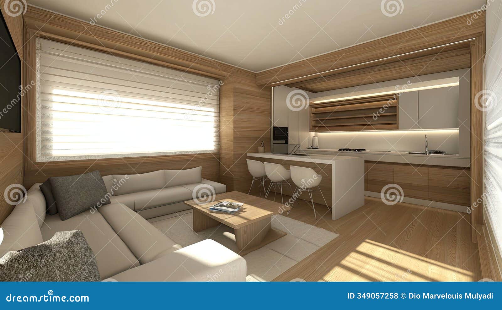 Modern Open Plan Living Room Kitchen Design Stock Photo - Image of ...