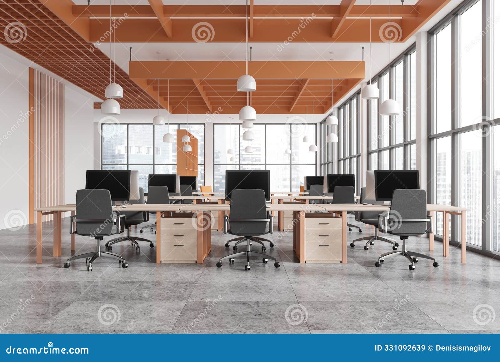 A Modern Open Office With Flexible Seating And Designated Collaboration ...