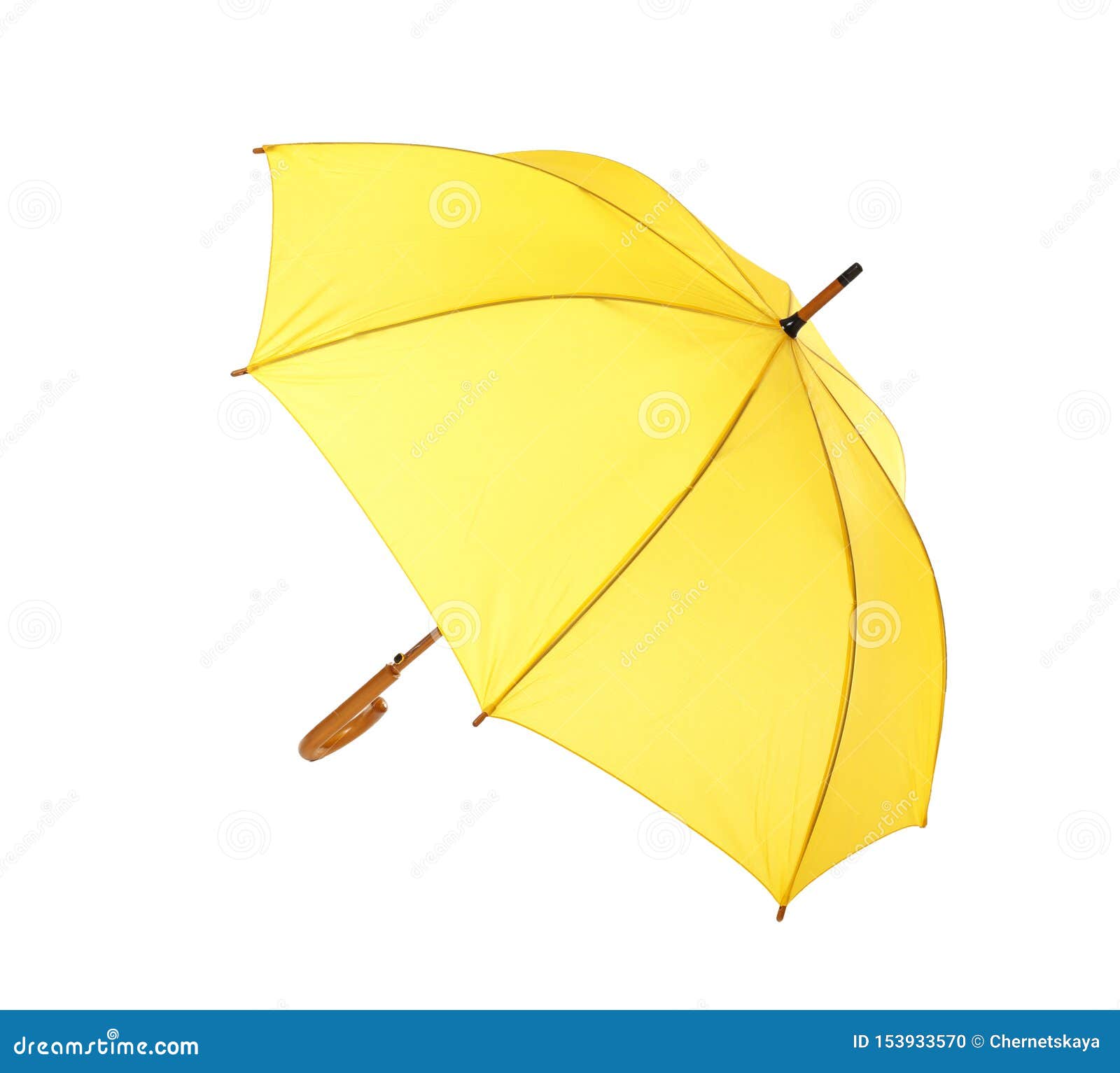 Modern Opened Yellow Umbrella Isolated on Stock Photo - Image of ...