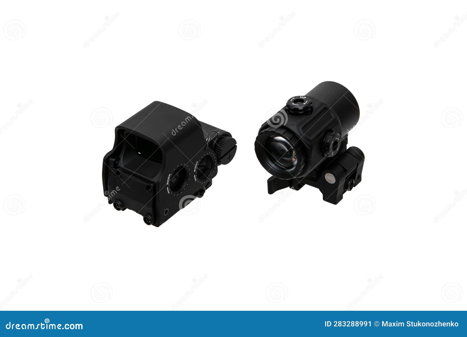 Modern Optical Collimator Sight with Magnifier. Aiming Device for ...