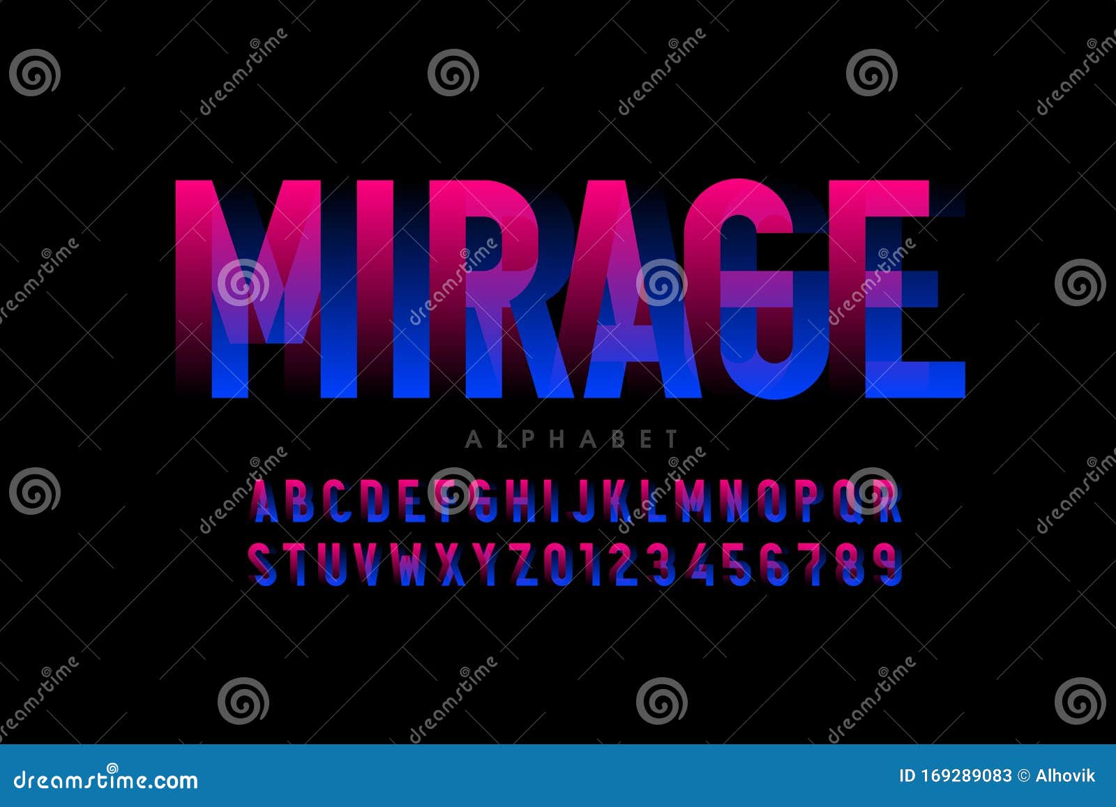 Modern Optical Illusion Style Font Stock Vector - Illustration of ...