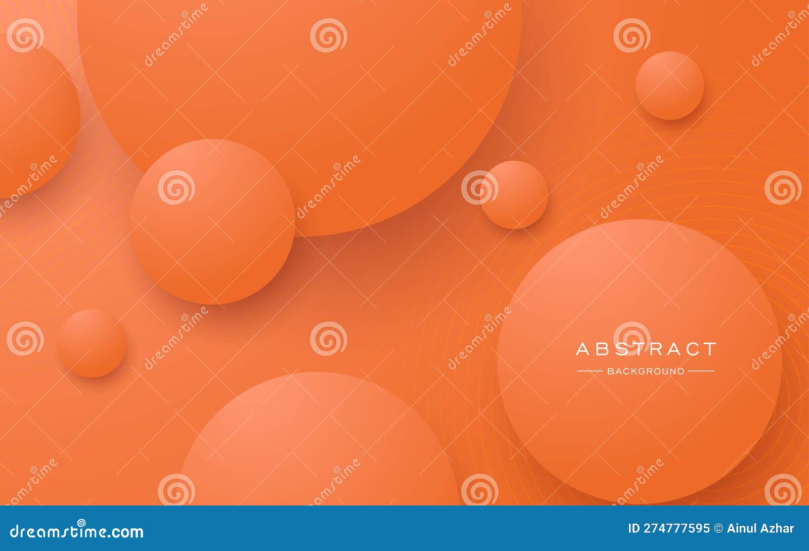 Modern Orange Circle Ball 3d Style Papercut Background. Stock Vector ...