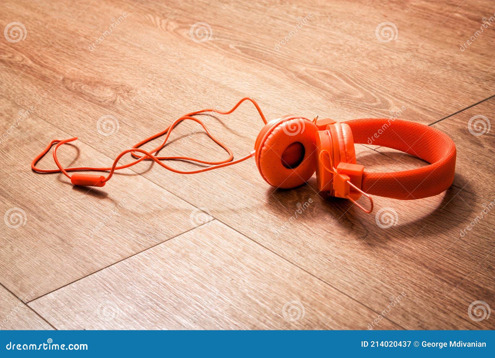 Modern Orange Headset Headphones Stock Image - Image of device, design ...