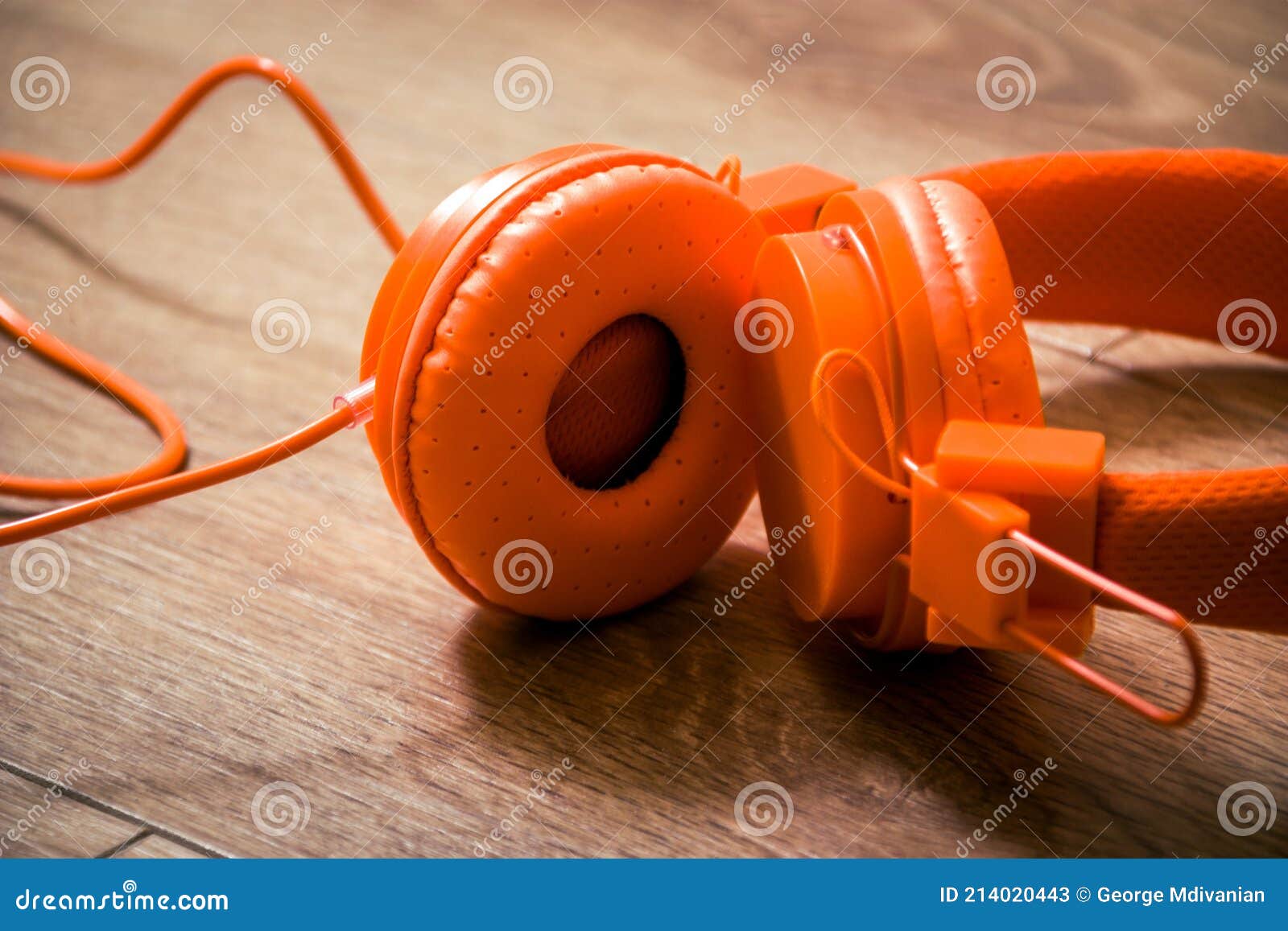 Modern Orange Headset Headphones Stock Image - Image of mobility ...