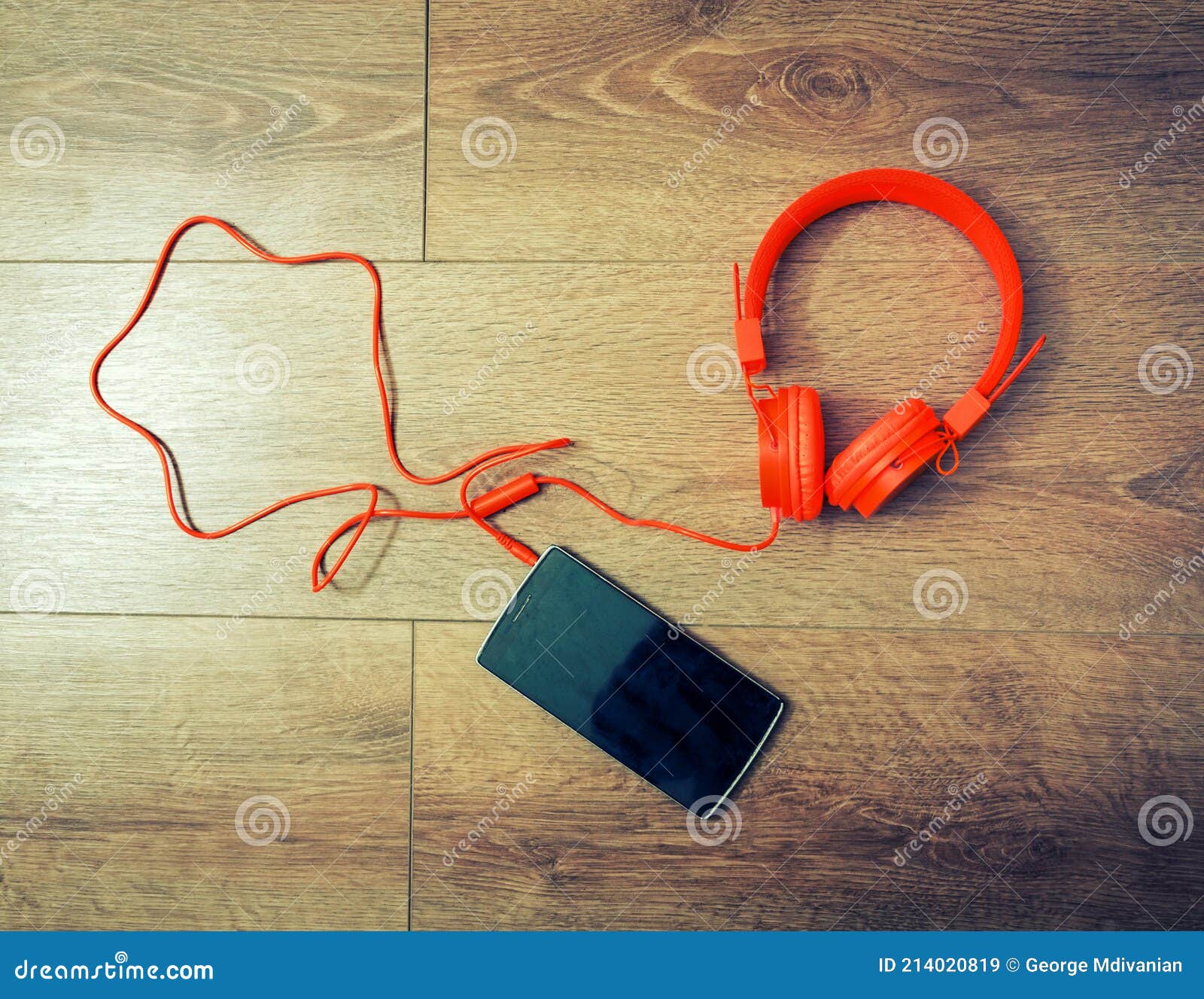 Modern Orange Headset Headphones Stock Image - Image of mobility, color ...