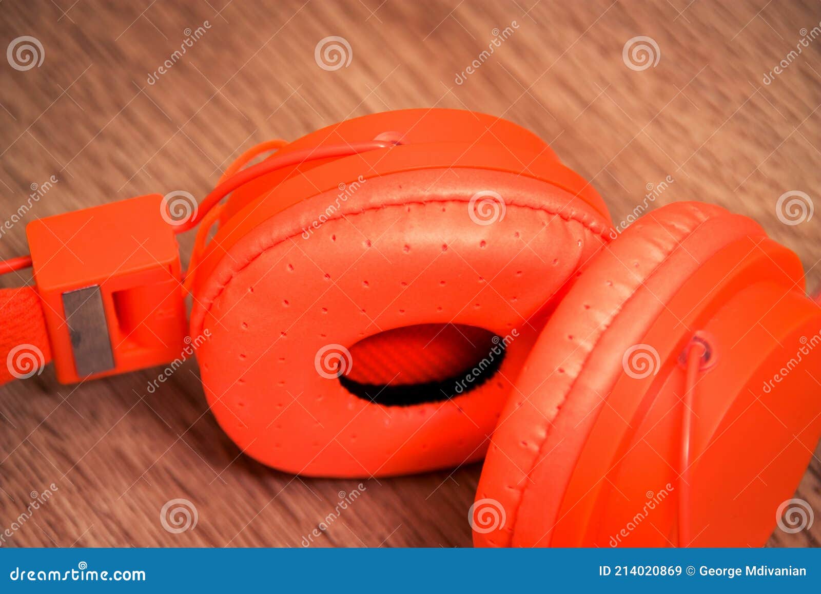 Modern Orange Headset Headphones Stock Image - Image of head, call ...