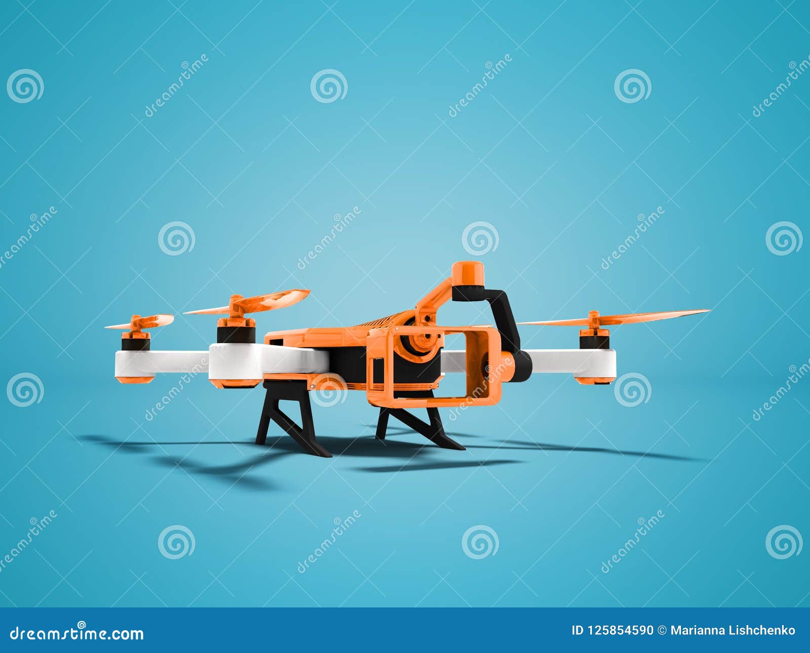Drone Top View Isolated On White Background. 3d Rendering Royalty-Free ...