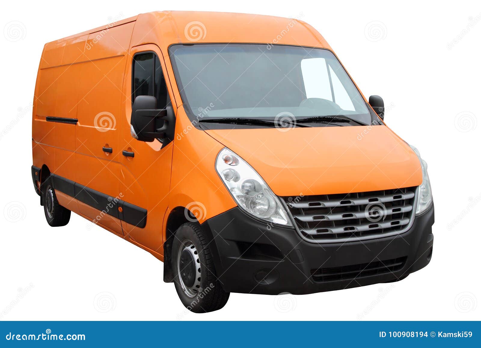 Modern Orange van. stock photo. Image of white, traffic - 100908194