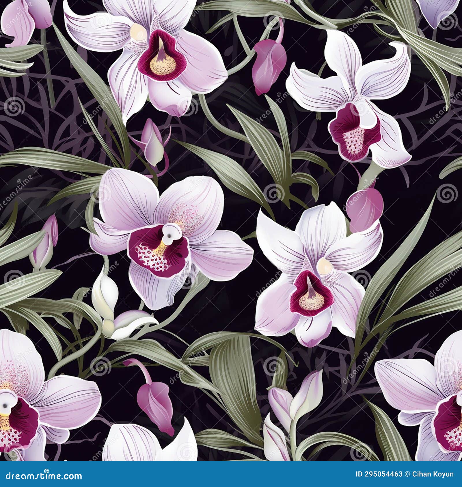 Modern Orchid Pattern for a Sophisticated Feel Stock Illustration ...